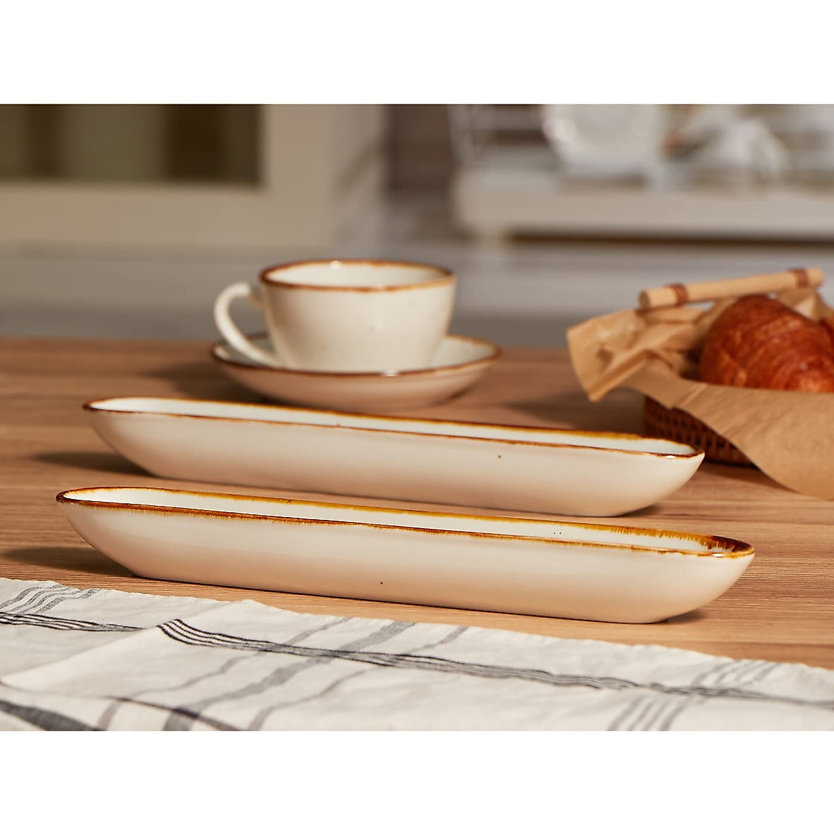 ONEMORE Set of 2 Serving Platters and Olive Tray Bundle