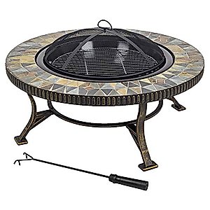 Pleasant Hearth GHP Group OFW088RC fire Pit, Rubbed Gold