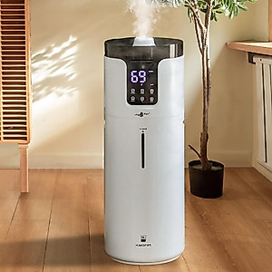 LACIDOLL Humidifiers for Home Large Room Wholehouse Humidifier 2000 sq. ft 4.2 Gal 16L Floor Humidifier 360° Nozzles Cool Mist Ultrasonic Humidifier Output Top Fill Tower Humidifier for Home Office
