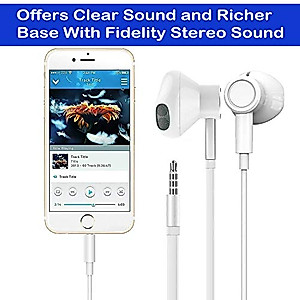 2 Pack Headphone Earphone Earbuds 3.5mm Wired Headphone Noise Isolating Earphones with Built-in Microphon Volume Control Compatible with iPhone 6 Plus SE 5S 4 Pod Pad Samsung Android MP3