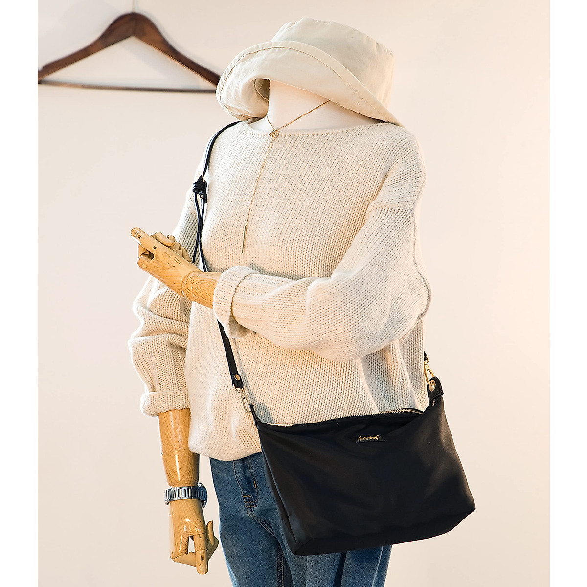 1072 Nylon Crossbody Bags, Light Weight Cute Hobo Mini Shoulder Handbags