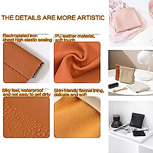 Lambskin Pocket Cosmetic Bag, Pocket Cosmetic Bag, Portable Make Up Bags for Women Waterproof Mini Multifunctional Storage Bag Makeover Bag Travel Storage, for Cosmetics, Headphones