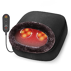 Snailax 2-in-1 Shiatsu Foot and Back Massager with Heat - Kneading Feet Massager Machine with Heating Pad, Back Massage Cushion or Foot Warmer,Massagers for Back,Leg,Foot Relief