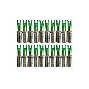 JIEXI HWYP Large Groove Pin Arrow Nocks Aluminum Arrow Nock Adapter Connector for ID 6.2 mm Arrow Pack of 50 (Nocks+Adapters)