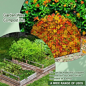 Hicarer Large Garden Wire Compost Bin 34''Lx34''Wx28''H Metal Wire Compost Bin Compost Bins Outdoor Detachable into a Fence for Organic Waste Composting Garden Leaves Fast Creation of Fertile Soil