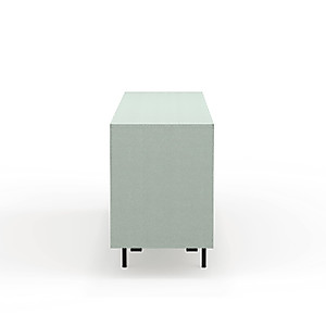 Glenwillow Home Atlas 78" x 28" Highboy Modern TV Stand Cabinet and Sideboard - Jade Ocean Frame, Jade Ocean Door/Drawers, Black Base