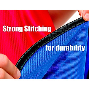 LVL10 Sports Pinnies - Reversible Numbered Practice Vest Pennies for Soccer, Basketball Scrimmages - Adults Kids (Large, 12 Pack (1-12), Red/Blue)