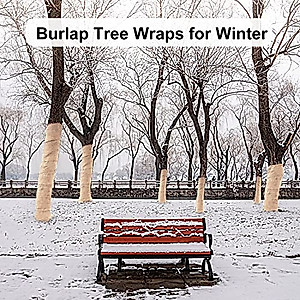 2 Rolls Burlap Tree Protector Wraps, 7.8" × 9.8' Winter Tree Trunk Guards Protector Wrap Burlap Fabric Garden Plants Tree Wrap Antifreeze Bandage bark Protector Wrap for Keeping Warm and Moisturizing