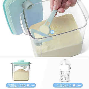 EQI Pop Airtight Food Storage Containers with Lids Stackable Containers for Kitchen Pantry Organization Ideal for Cereal Snacks Flour Sugar Coffee and Spaghetti (1700ml Blue)