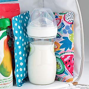 Cool Coolers by Fit & Fresh 2 Pack Soft Ice, Flexible Stretch Nylon Reusable Ice Packs for Lunch Boxes & Coolers, Fruit & Dot