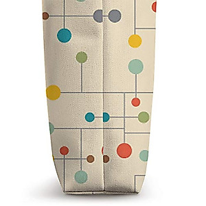 Mid Century Modern Dots n Lines Art Pattern Tote Bag