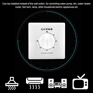 Mechanical Kitchen Timer, 220V Water Pump Timer Mechanical Countdown Indoor Intelligent Time Switch Control (60minutes)