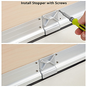 CQMMA Aluminum Door Draft Stopper 36" Metal Sweep Bottom Seal Strip Noise Blocker with Rubber Sweep, Oil Bronze