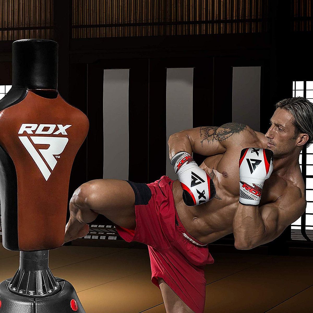 RDX Authentic Gel Bag Mitts Boxing Gloves Grappling Punch MMA UFC-Color Black, Red