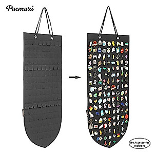 Hanging Brooch Pin Storage Organizer, Pin Wall Display Banner for Display Pins, Buttons and Lapel Collections, Brooch Pin Collection Storage Holder Holds Up to 141 Pins. (Black 1)