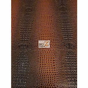 DuroLast™ Florida Gator 3D Embossed Vinyl Fabric by The Yard 2 Tone 3D Crocodile DIY Upholstery Accessories Apparel (Honey Caramel)