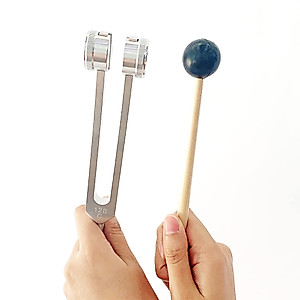 LeSage Otto 128 HZ Weighted Tuning Fork Diapason Medical 128 hertz Tuning Forks for Healing 128HZ with Silicone Hammer Cleaning Cloth