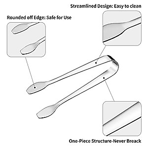 SOLEADER Mini Serving Tongs, Small Serving Utensils for Catering, Kitchen Tongs, Food-Grade Premium 304 Stainless Steel Tongs, Heavy Duty (4.5" Appetizer Tongs)