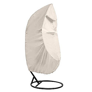 QEES Outdoor Patio Hanging Chair Cover, Heavy Duty Egg Swing Chair Covers Dust Cover, Outdoor Garden Waterproof Protector YZZ13 (Beige)