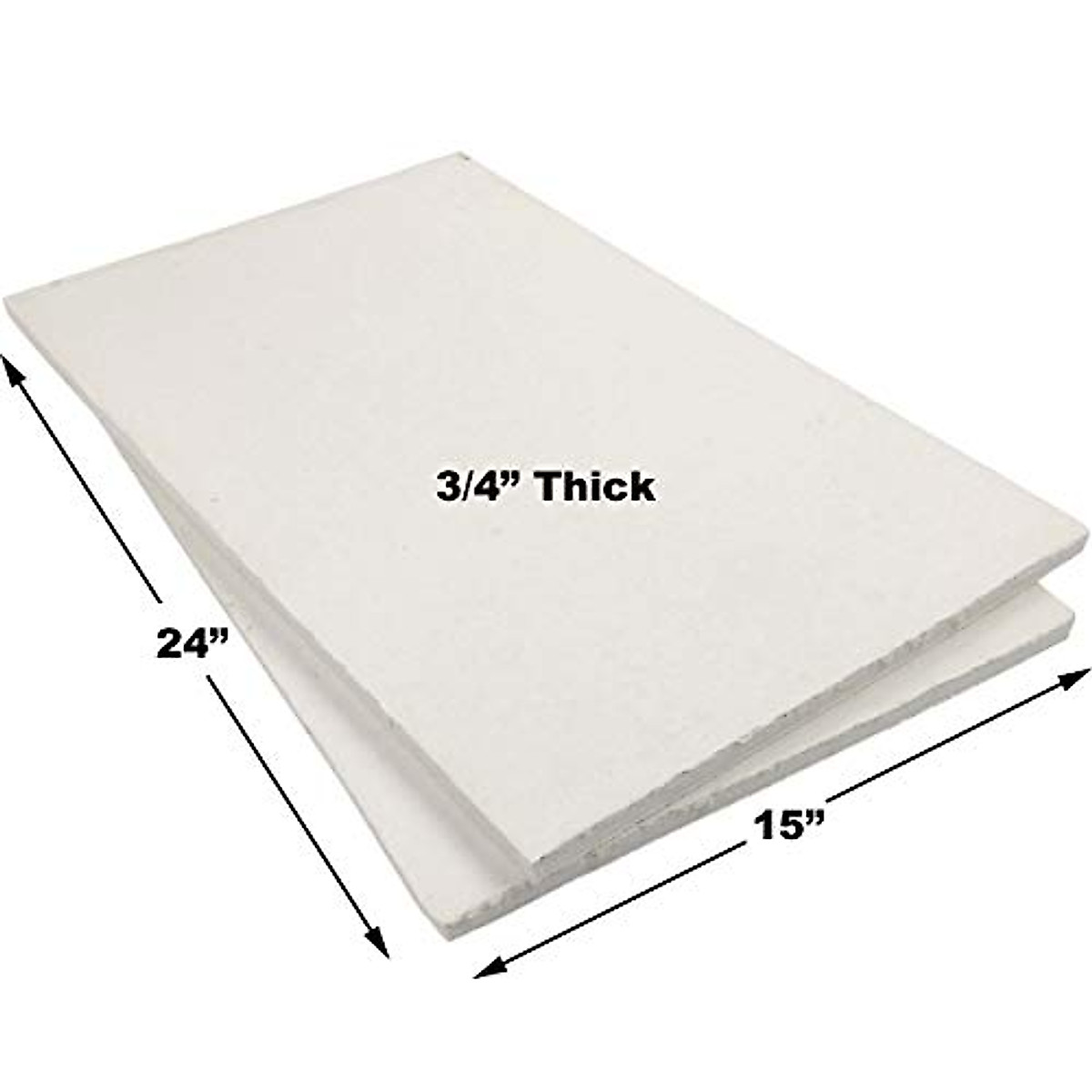 Lynn Manufacturing Ceramic Fiber Board Insulation, 2300F-Rated, 15" x 24" x 3/4", Pack of 2, for Boiler, Stove, Forge, Kiln, Baffle Board, 1022