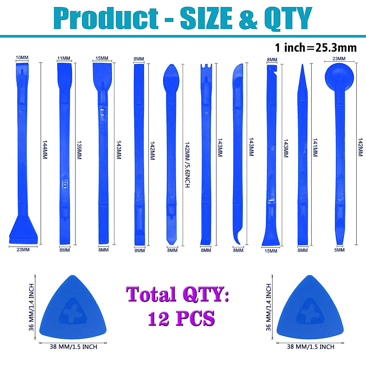 SYJINHUASY 12 Pieces Carbon Fiber Plastic Scraper Scratch Free Plastic Scraper Multi-Purpose Scraper Non-Scratch Pen-Shaped Cleaning Tool Easy for Cleaning Small and Narrow Space