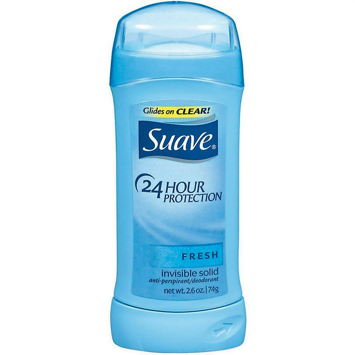 Suave Deodorant for Women, Fresh – Invisible Solid Antiperspirant Deodorant Stick, 48H Protection, 2.6 Oz Ea (Pack of 3)