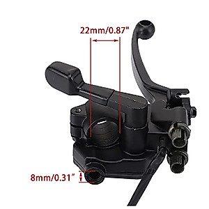 WOOSTAR 7/8" 22mm Straight Handle Thumb Throttle with Dual Brake Lever Assembly Replacement for Taotao Buyang Kazuma Sunl 50cc 70cc 90cc 110cc 125cc 150cc 250cc ATV 4 Wheeler Quad Buggy Dirt Pit Bike