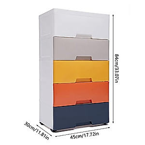 5 Layers Plastic Storage Cabinet, Storage Dresser with 5 Drawers, Organizer Unit for Hallway Entryway, Home Furniture Suitable for Boy's Girl's Room, Playroom, Bedroom