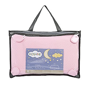 Breathable Children Pillow with Soothering Bunny Ears Memory Foam Kids Sleeping Pillows (Pink Modal)