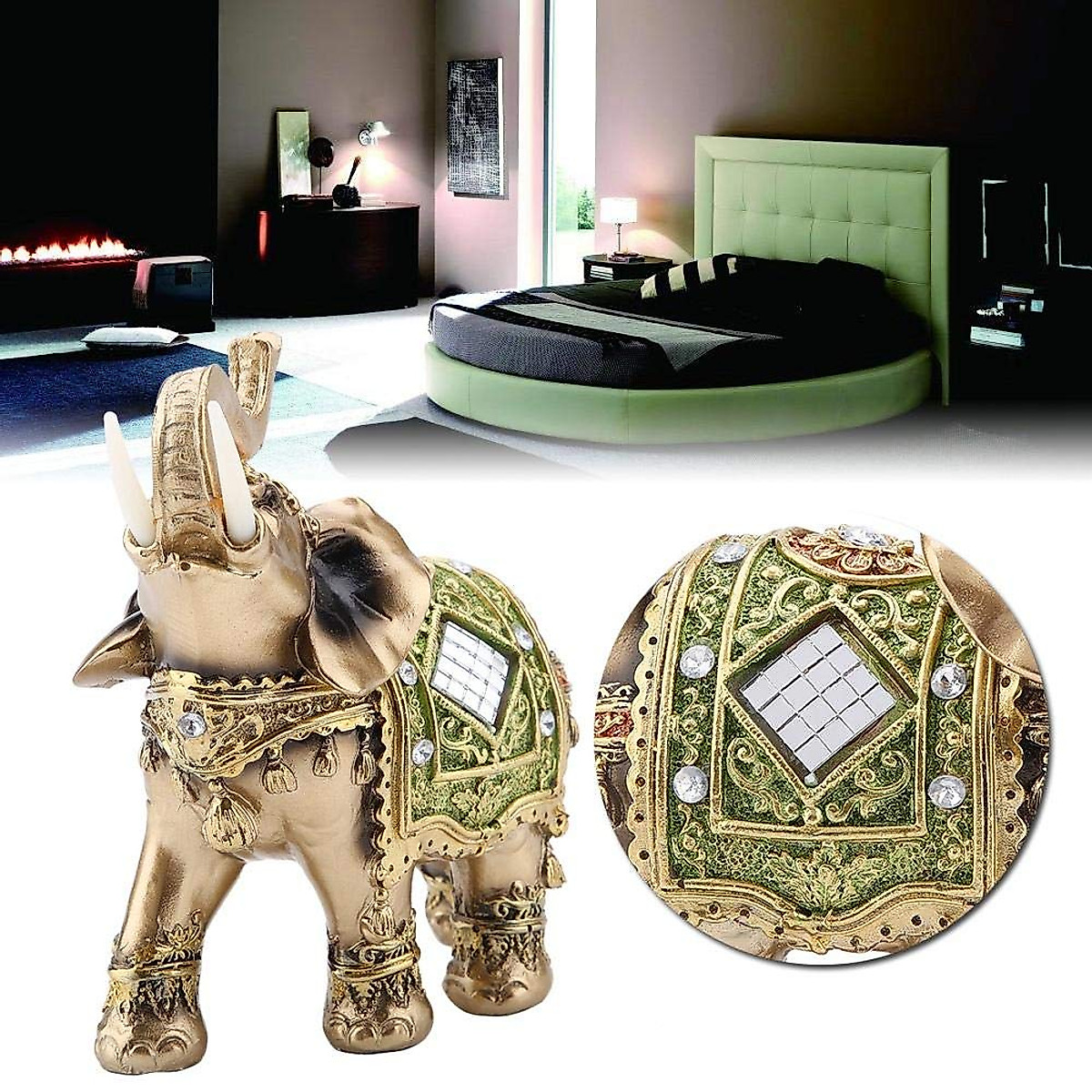 Jarchii Feng Shui Elephant Statue, Retro Figurines Collectible Wealth Lucky Elephant Sculpture Perfect for Home Decor Office Decoration Gift（s M L）(#1)