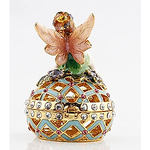 SEVENBEES Angel Figurines Collectibles Angel Gifts for Women Girls Jewelry Box Trinket Boxes Hinged Ring Holder