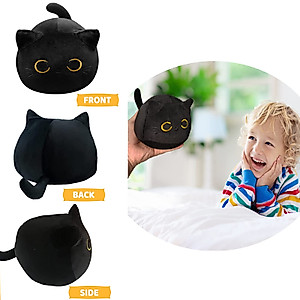 CHNBF Soft Black Cat Plush Toy Pillow - Stuffed Animal for Kids, Boys & Girls Gifts