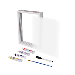 CHERRY CHEERS Family Handprint Kit, DIY Craft Keepsake Wooden Frame, Endless Gift Set, Non-Toxic Paints, Transparent Sheets (White)