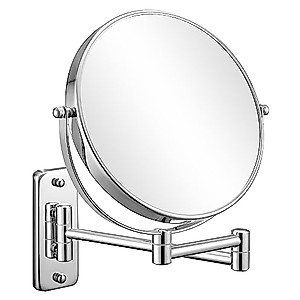 DECLUTTR 8 Inch Wall Mounted Magnifying Mirror with 10x Magnification, Double Sided Vanity Makeup Mirror for Bathroom, Chrome Finished