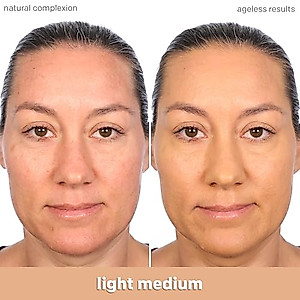 Almay Anti-Aging Foundation, Smart Shade Face Makeup with Hyaluronic Acid, Niacinamide, Vitamin C & E, Hypoallergenic-Fragrance Free, 200 Light Medium, 1 Fl Oz (Pack of 1)