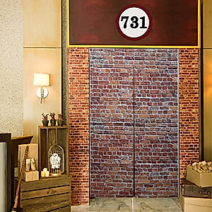 Brick Wall Party Backdrop, Wall Decoration, Curtains Door, Old Red Brick Wall Party Backdrop, Holiday Party Supplies Christmas Halloween Decoration 78.7"x 49.2" Inch