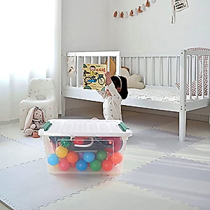 Xowine 6-Pack Clear Plastic Storage Boxes, 35 L Plastic Storage Bins with Lids