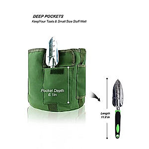 Garden Tools Bucket Bag,Gardening Organizer Tote for 5 Gallon Buckets with Pockets,Garden Bags for Tools Garden Caddy Great Sturdy Canvas Tool Storage Set for Women Men Gardener (Bag Only/No Tools)