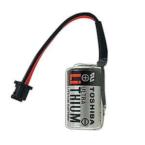 ER3V 3.6V 1000mAh PLC Lithium Battery Replacement Battery for Toshiba ER3V JZSP-BA01 146705-1 with 2 Pin Black Connector