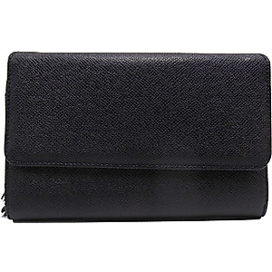 MUNDI Women's Faux Leather MY BIG FAT WALLET Flap RFID Clutch Ladies id694x (Black)