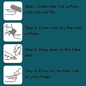 Trenion Press-on Nails, 2 Pack Long Coffin Press Nails, Professional Fasle Nail with Glue