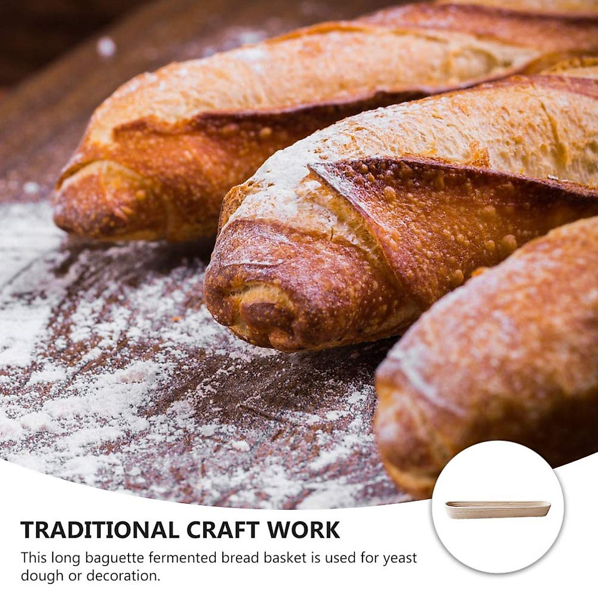 DOITOOL 1pc Bread Basket Brotform Rattan Basket Oval Basket Bread Serving Basket Bread Warmer Basket Proofing Bowl Dough Holder Long Banneton Pan Vine. Bread Rack Heart-shaped