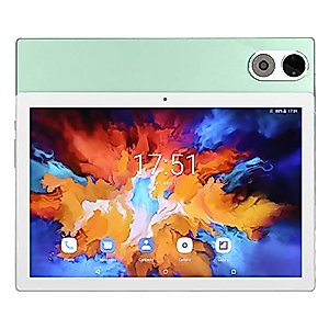 10.1 Inch Tablet 2.4G 5G WiFi 8GB RAM 128GB ROM Octa Core US Plug 100-240V 4G LTE Tablet for Office for Learning (Green)