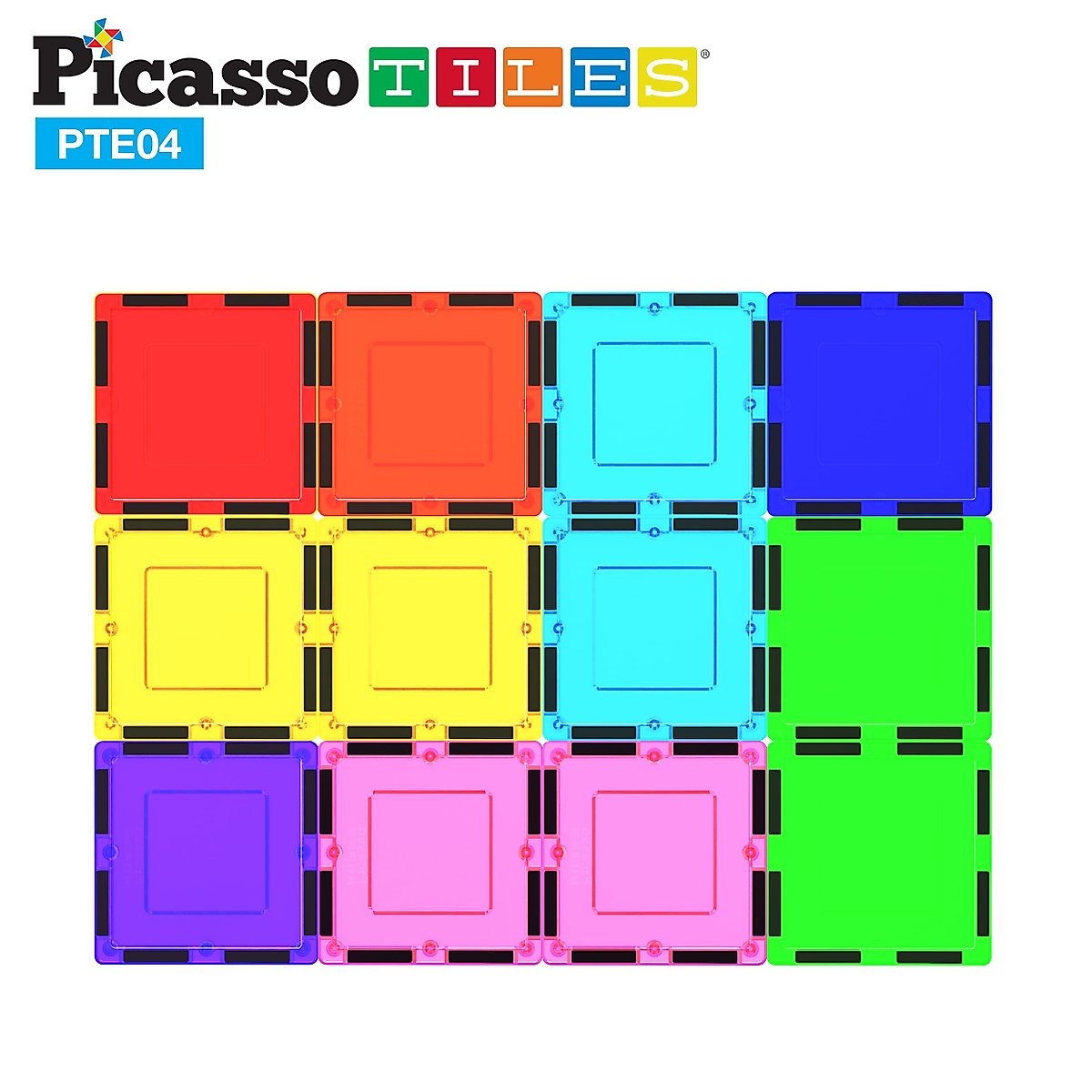PicassoTiles Magnetic Building Block Set Magnet Tiles Construction Toy STEM Learning Kit Educational Playboards Pretend Play Stacking Blocks Child Brain Development
