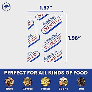 Wallaby 400cc Oxygen Absorbers for Long Term Food Storage 100 count (10х Packs of 10) Bulk - FDA Food Grade Packs for Vacuum Mylar Bags, Airtight Containers Flour Sugar Cereals, Freeze Dryers & Dehydrators