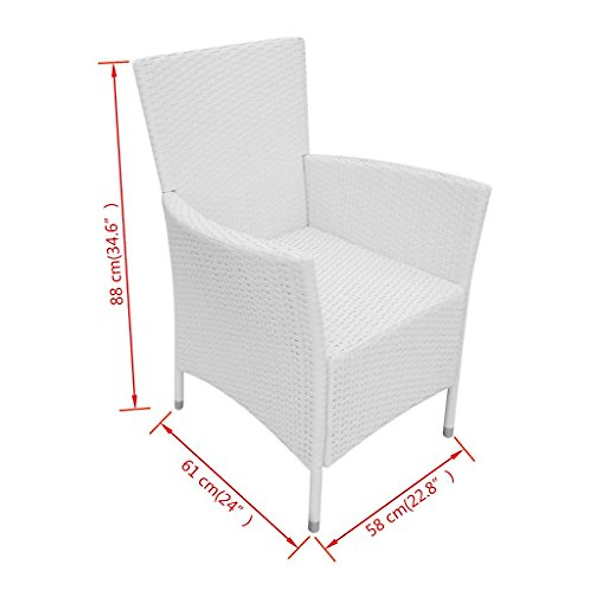 Festnight 9 Pieces Outdoor Patio Dining Set White Poly Rattan Tempered Glass Top Dining Table and 8 Chairs with Cushion Sectional Conversation Set Garden Outdoor Furniture