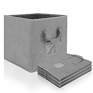 LSNDEE Large Storage Box Organizer, Cloth Storage Bins With Handles, Foldable Fabric Storage Cubes, Closet Organizers For Home And Office, 11.8 "X 11.8 " X 11.8 ", 3 Pack