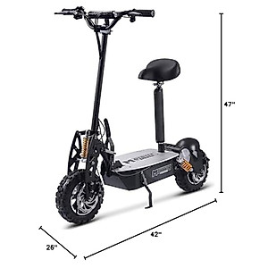MotoTec 2000w 48v Adult Electric Scooter with Quick Release Seat, Foldable Locking Frame, Top Speed 30mph,Citycoco Scooter with Large 11 in Off-Road Tires, Economy Mode.