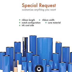 12 Rolls Wolfbarco 1.57" x 1476' (40mm x 450m) Black Premium Resin-Enhanced Wax Thermal Transfer Ribbon Compatible with Zebra,TEC, INTERMEC,Citizen,TSC,GODEX,ARGOX Printers