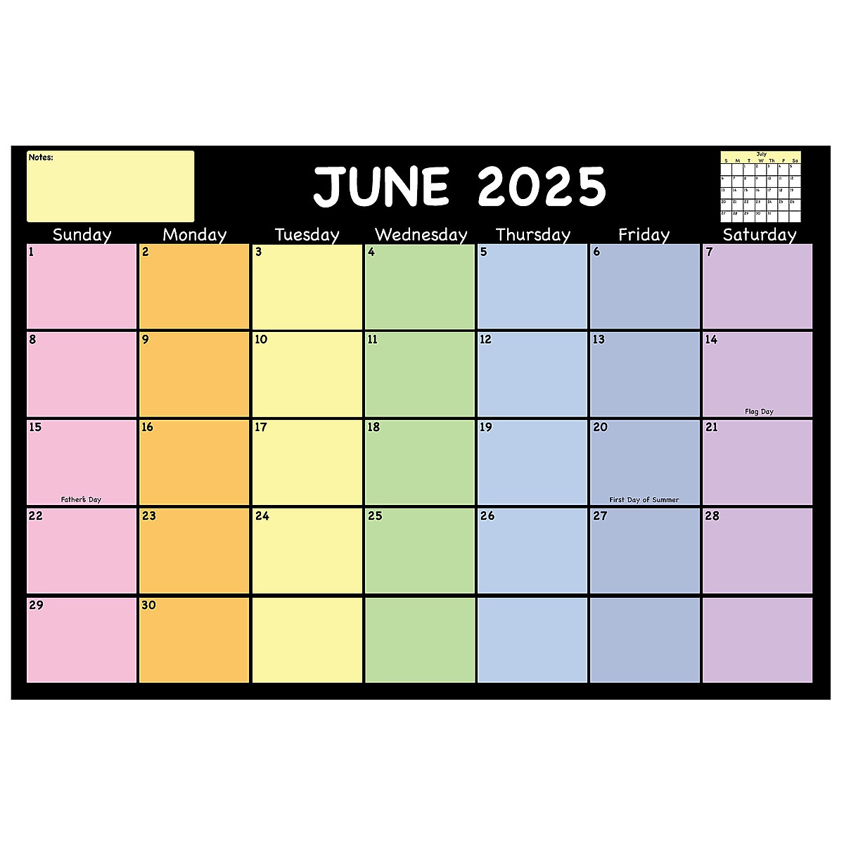 2 pcs 2024-2025 Academic Year Desk Calendar Black/White and Chalkboard Design Combination Pack, 12 months with notes space major holidays 13” x 19” Wall/Desk Teacher Planner Classroom Office Home Organization